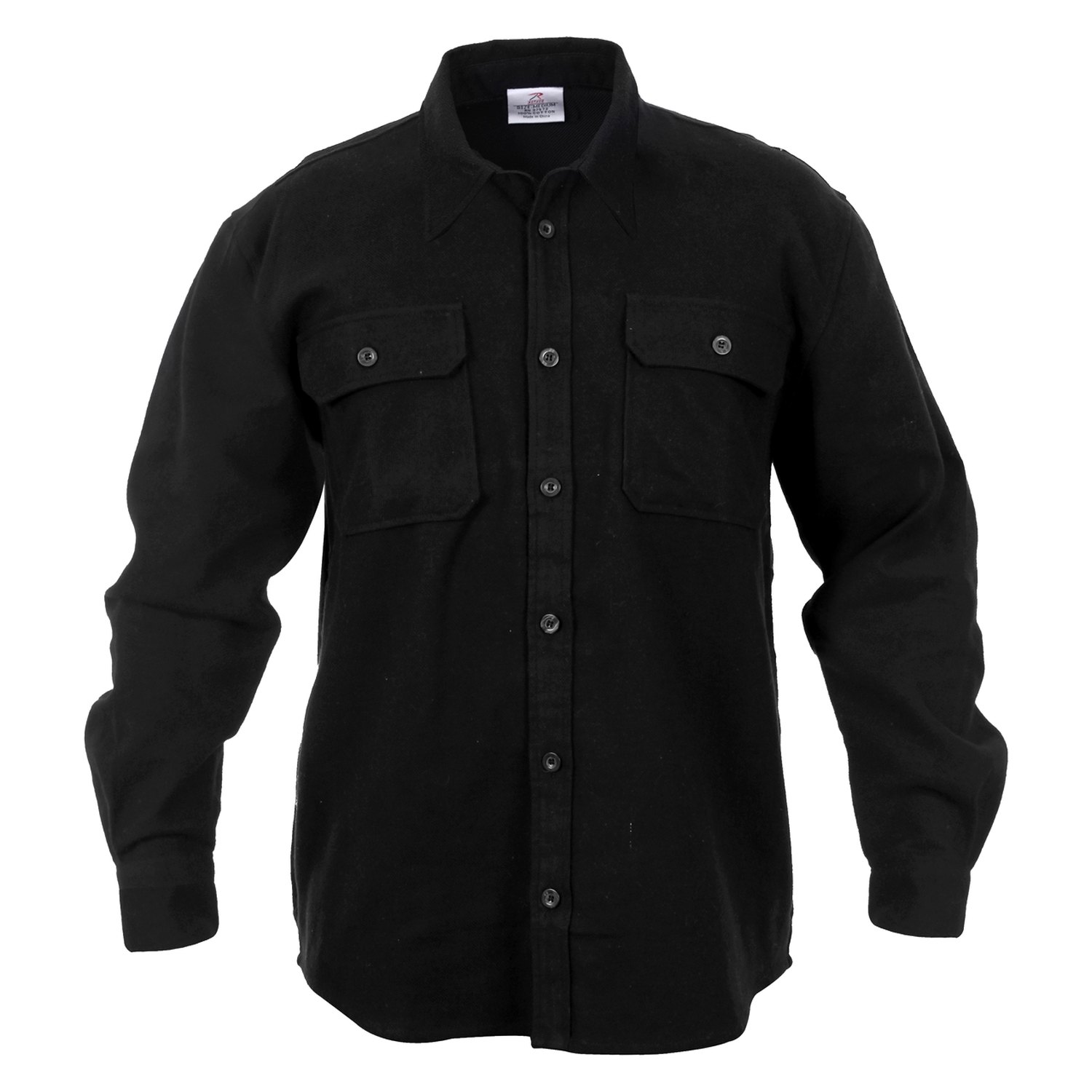 Rothco 4638 Black 3XL Men s 3X Large Black Solid Flannel Long Sleeve rothco-4638-black-3xl-men-s-3x-large-black-solid-flannel-long-sleeve